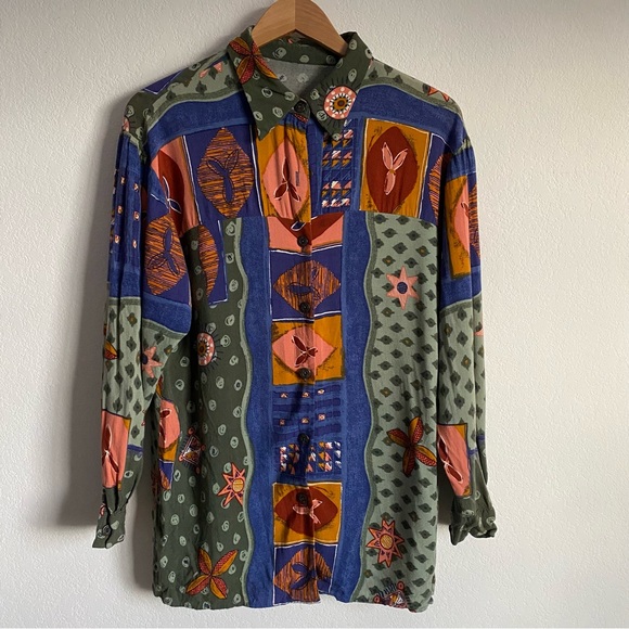 Howard Wolf | Tops | Howard Wolf Shirt Vintage Colorful Artsy Western ...